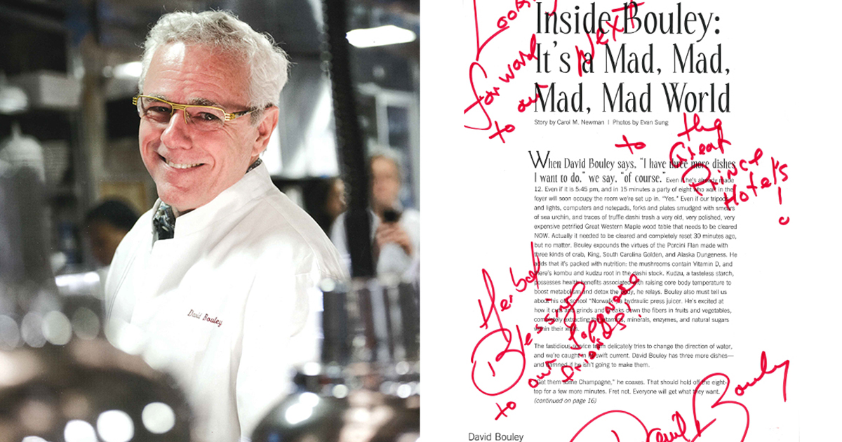 【Figure.50】N.Y.屈指のスターシェフ、David Bouley氏。 9月26～28日、紀尾井町にインスパイアされる“Magic ...